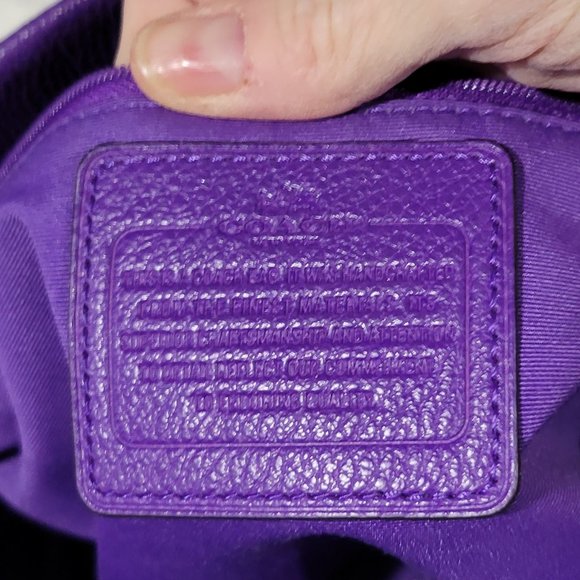Coach | Bags | Coach Isabelle Hobo Convertible Purple Pebbled Leather ...